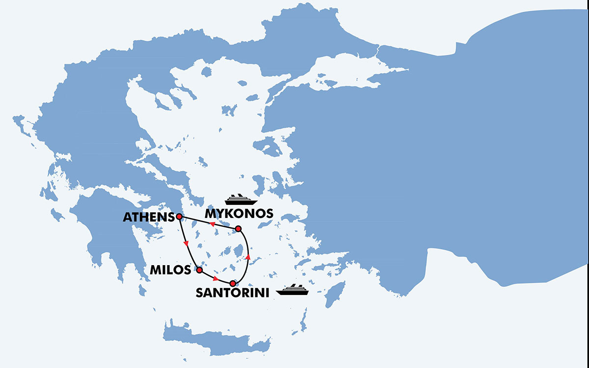 10 Dias Santorini Mykonos Milos | Pacote de Viagem para Grécia